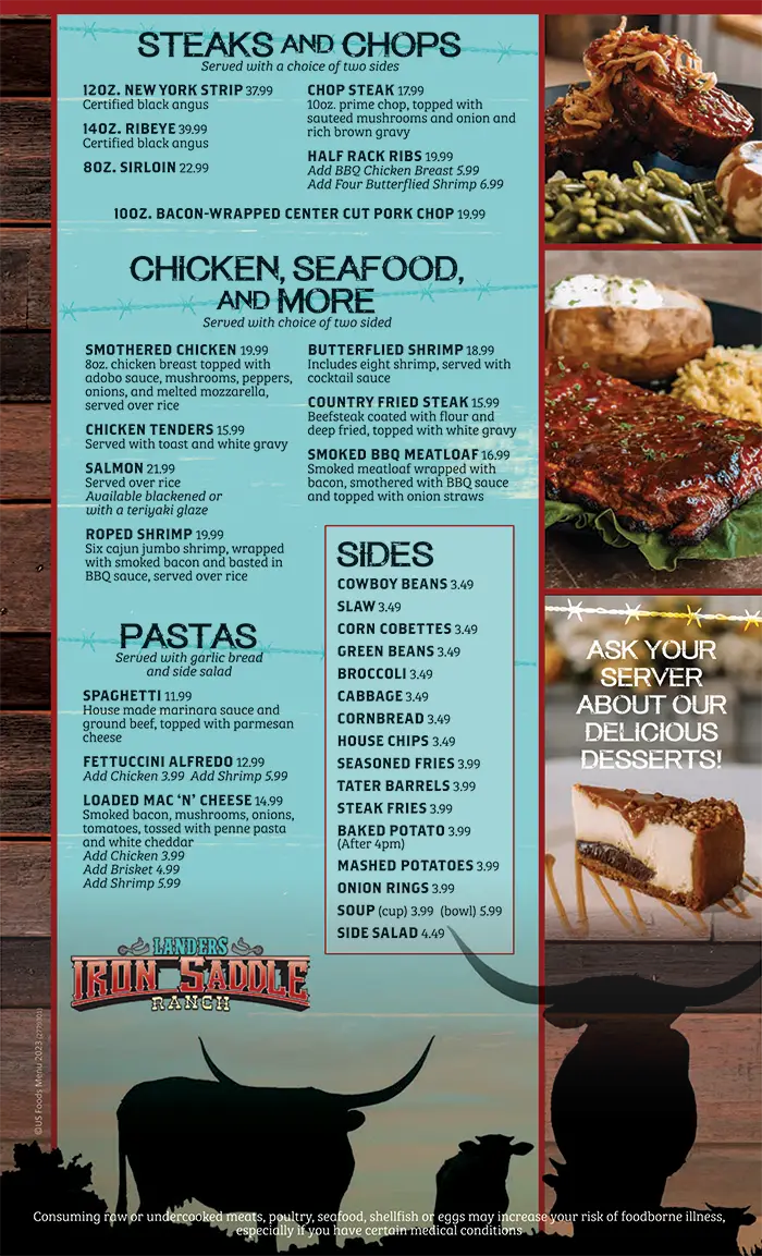 Food Menu – Iron Saddle Ranch
